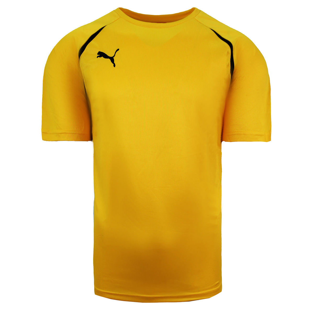 Puma Vencida Football Shirt Short Sleeve Crew Neck Mens Yellow Top 700 ...